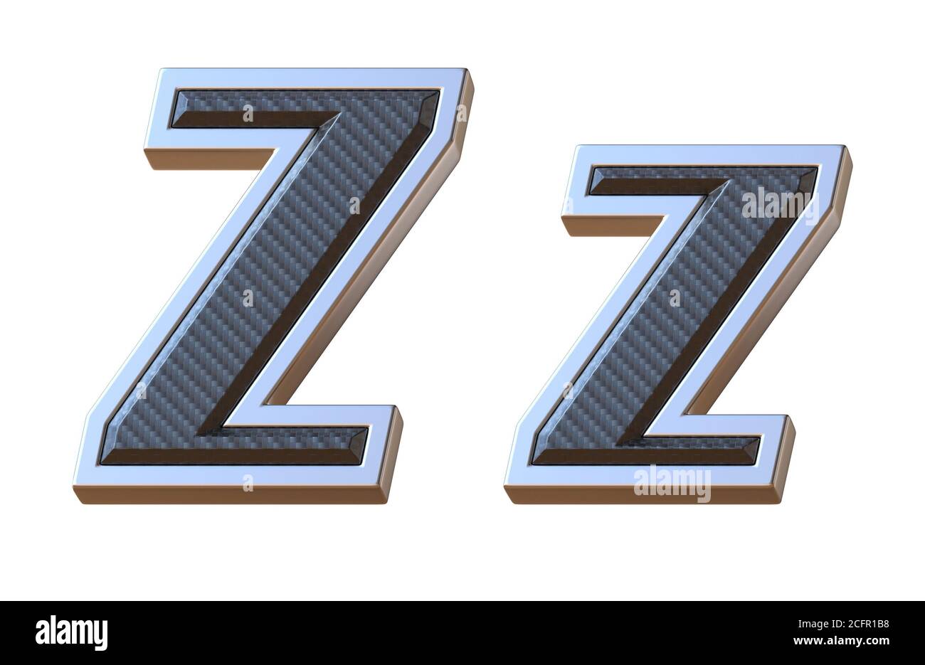 Carbon fiber and metallic font, 3d rendering, letter Z Stock Photo - Alamy