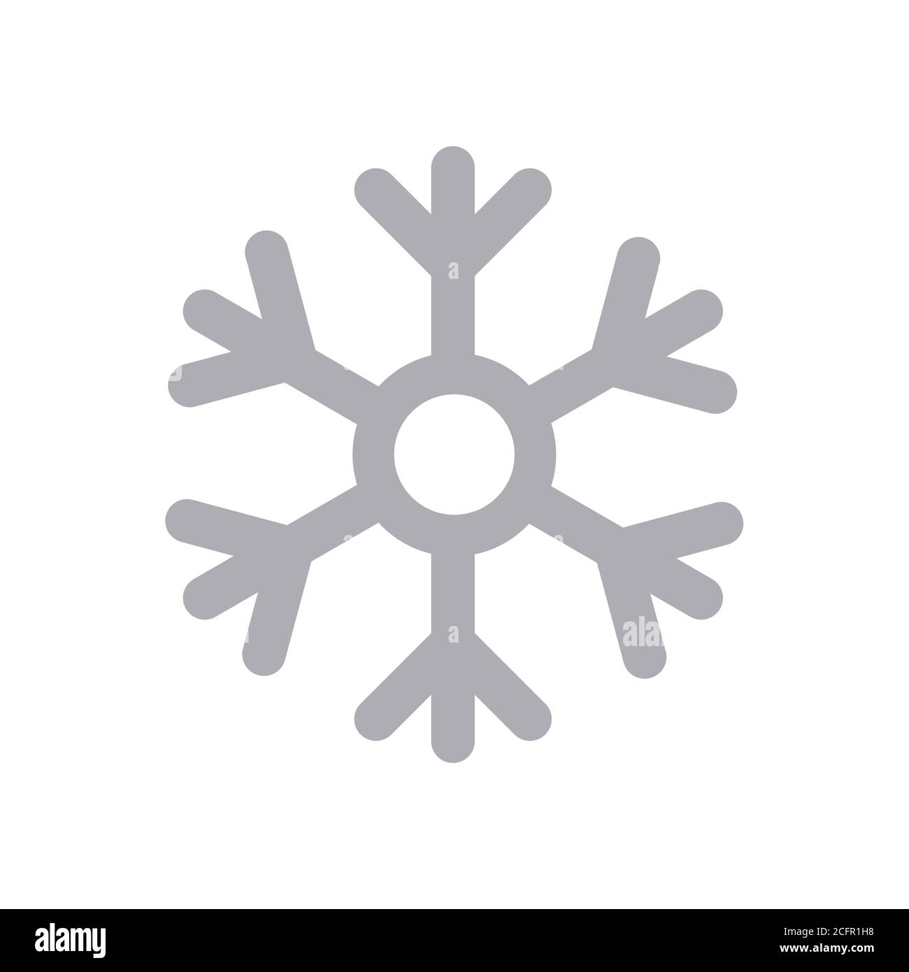 Simple snowflake icon in line style design on white background. For ...