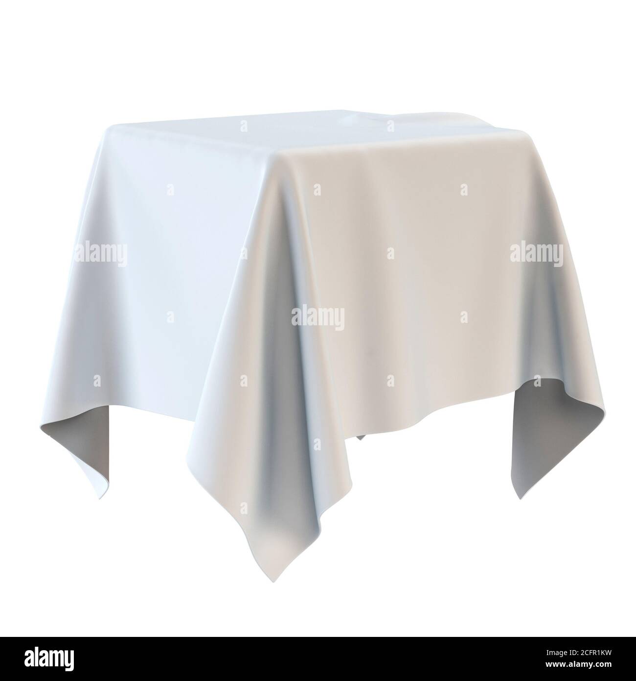 Drapery, white sheet isolated on white background, presentation ...