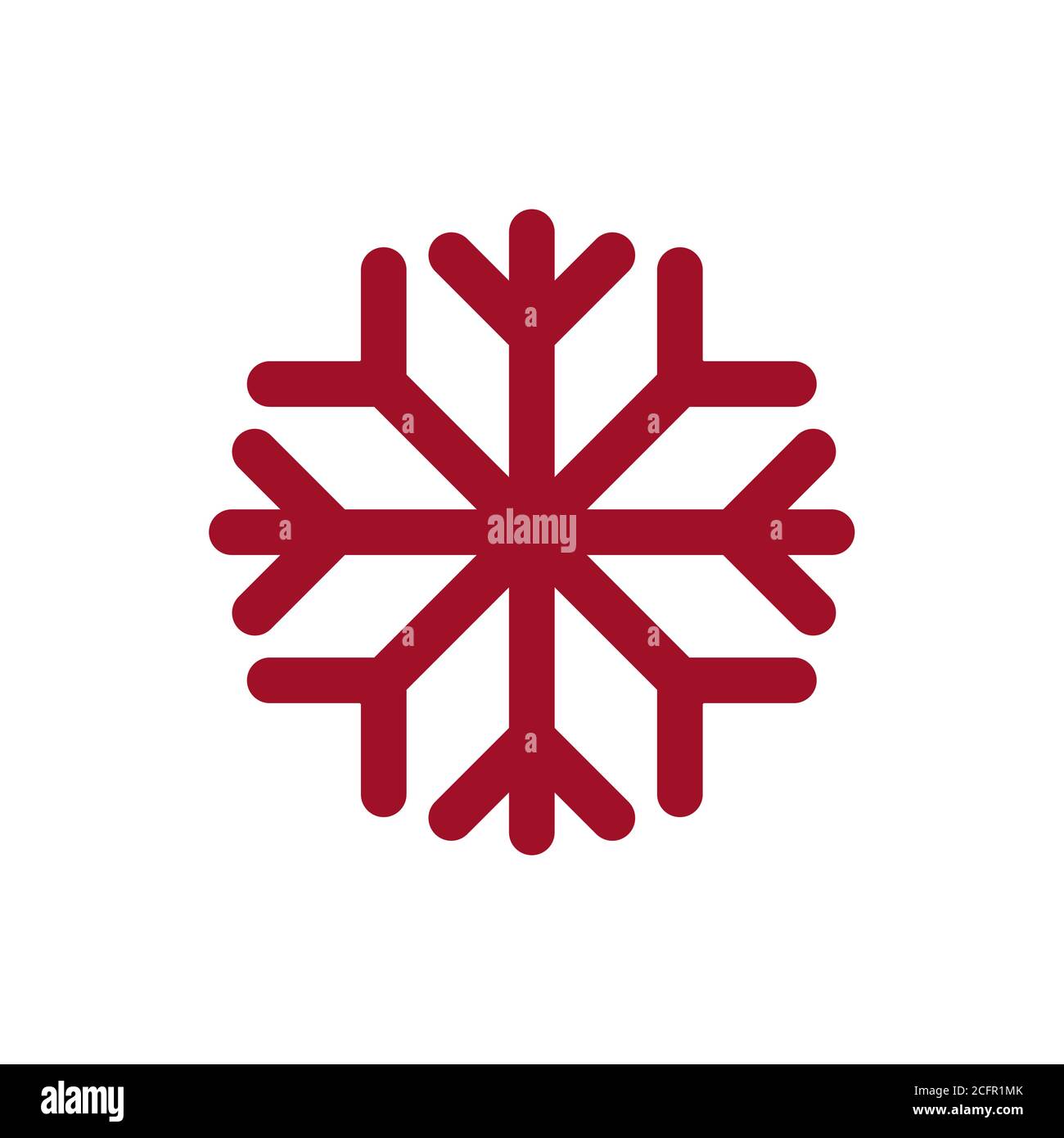 Simple snowflake icon in line style design on white background. For Christmas decoration and ...