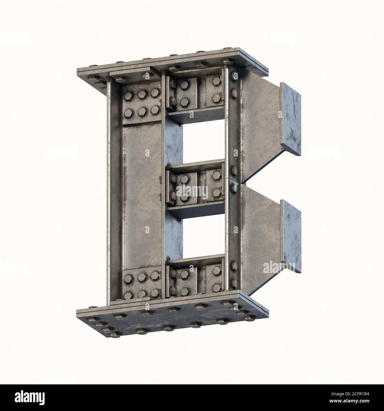 Steel beam font 3d rendering letter B Stock Photo - Alamy
