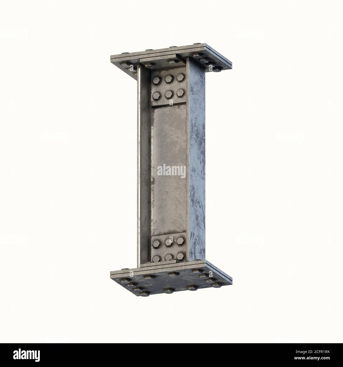 Steel beam font 3d rendering letter I Stock Photo - Alamy