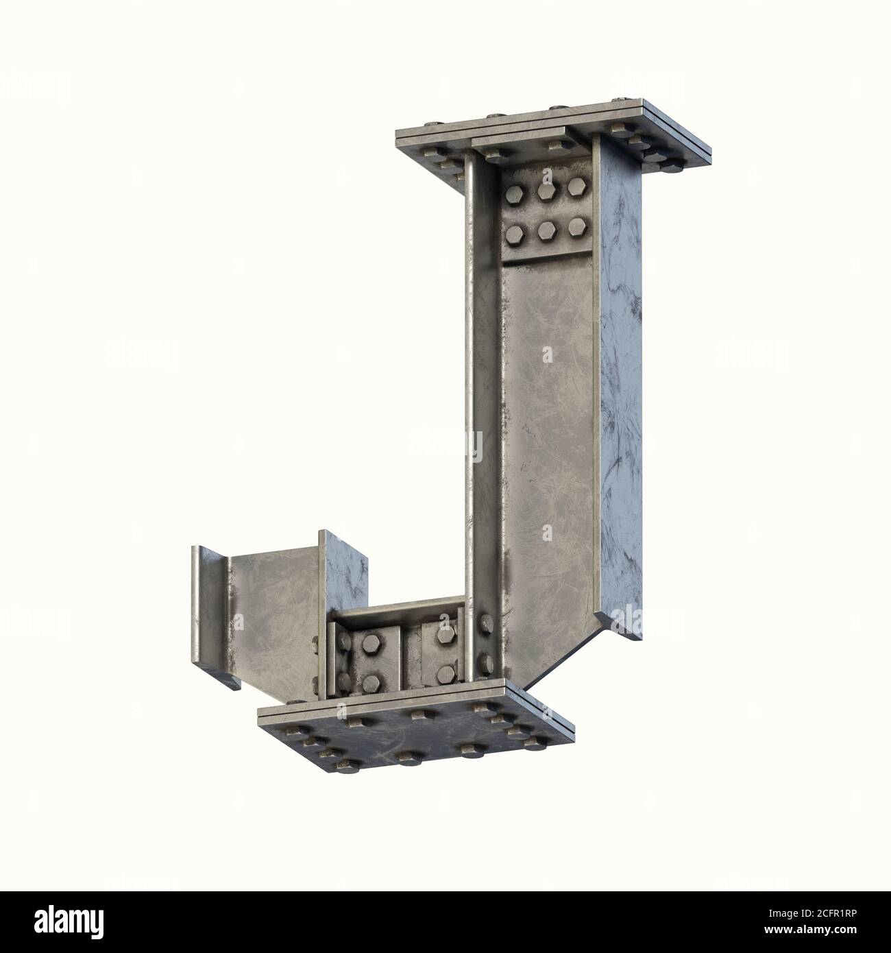 Steel beam font 3d rendering letter J Stock Photo - Alamy