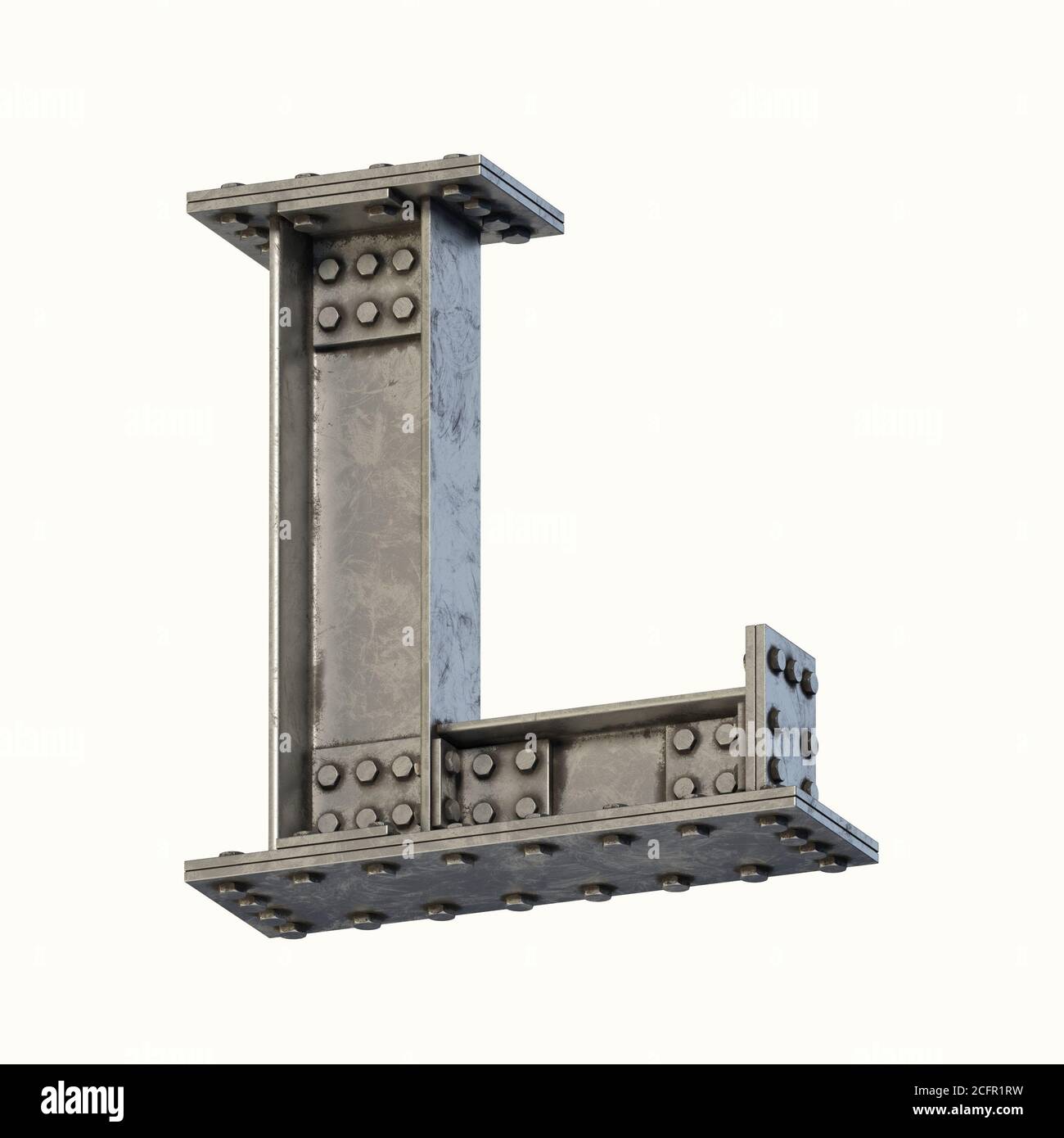 Steel beam font 3d rendering letter L Stock Photo - Alamy