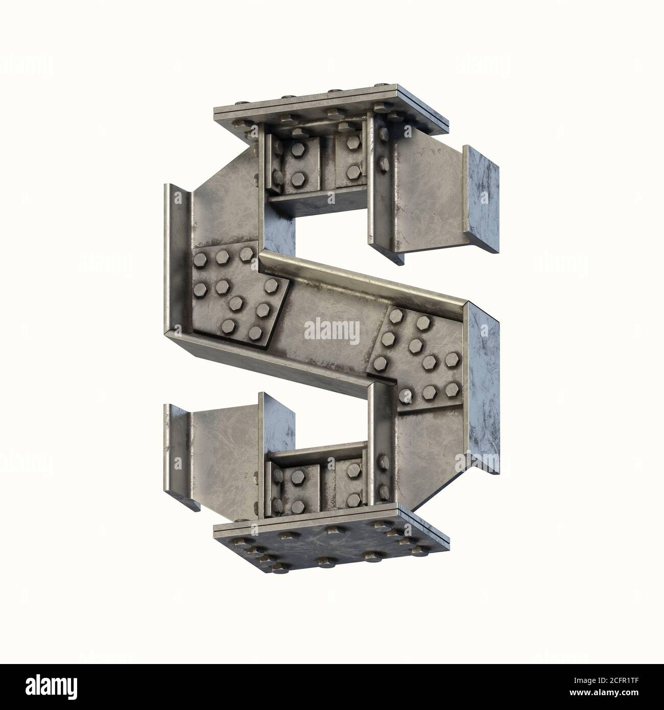 Steel beam font 3d rendering letter S Stock Photo - Alamy