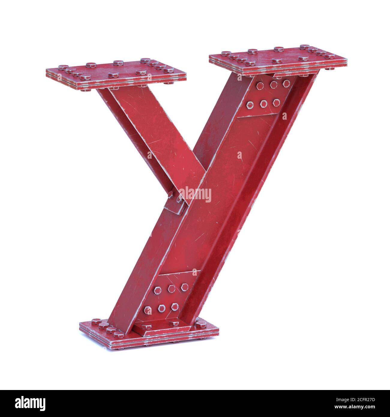 Steel I beam font 3d rendering letter L Stock Photo - Alamy