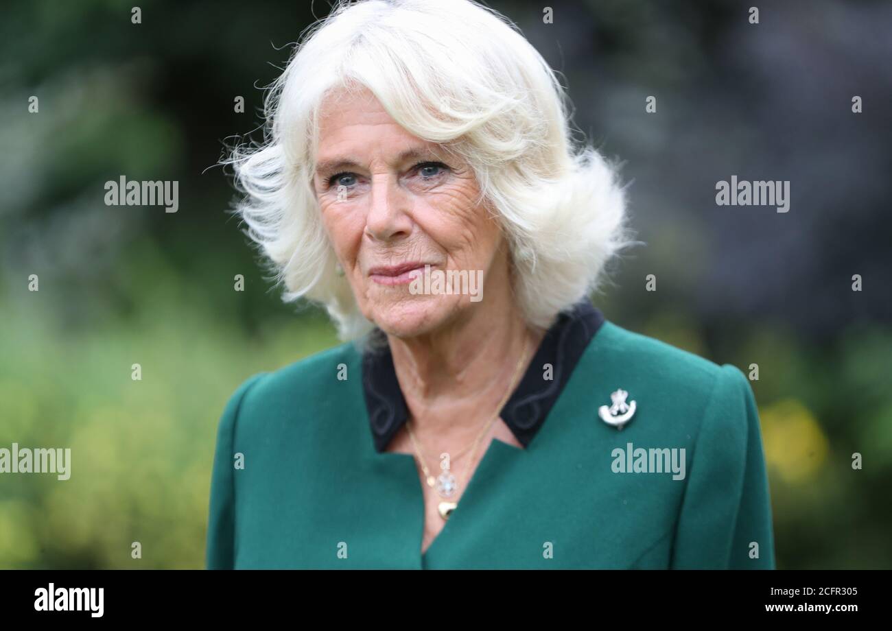 The Duchess of Cornwall at Beachley Barracks, Chepstow, during her ...
