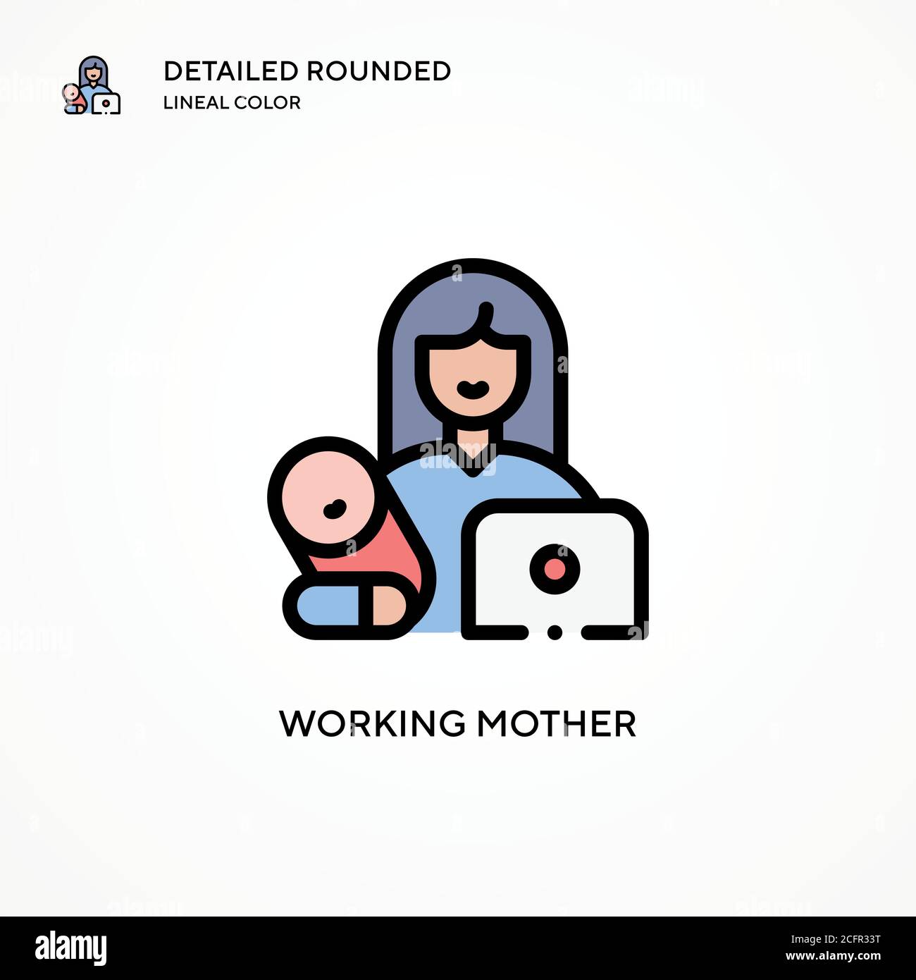 Working mother vector icon. Modern vector illustration concepts. Easy ...