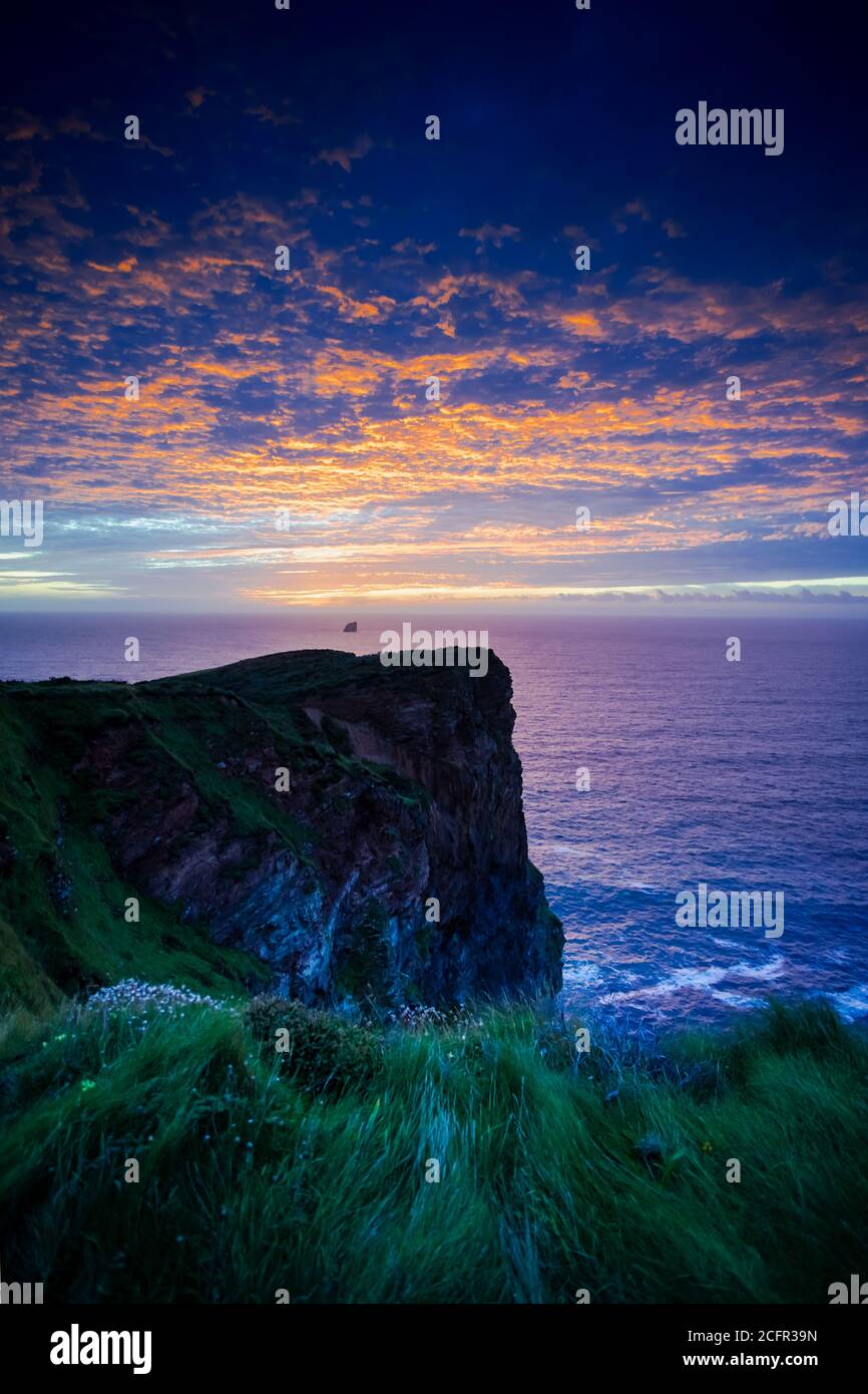 Sunset over St Agnes, Cornwall, UK Stock Photo - Alamy