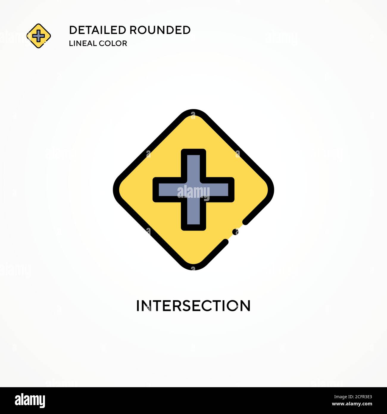 Intersection vector icon. Modern vector illustration concepts. Easy to ...