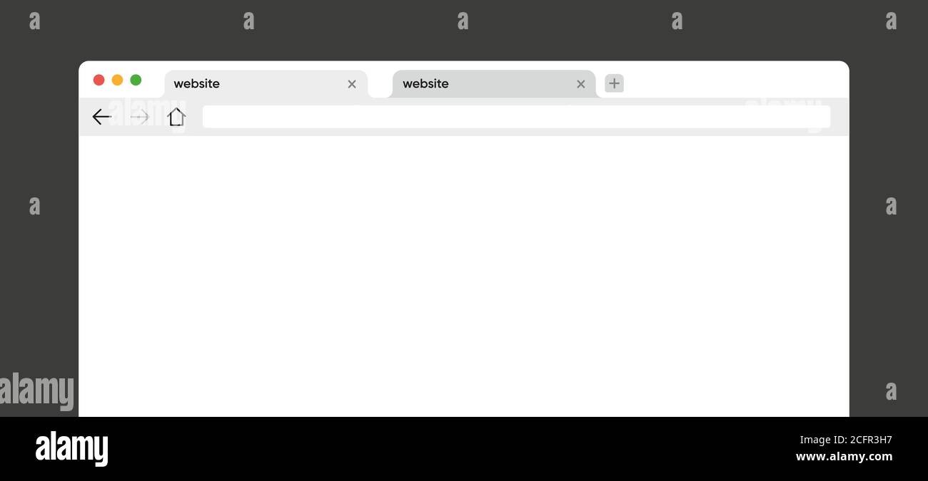 Browser Website Search Internet Vector Tab Template Stock Vector Image ...