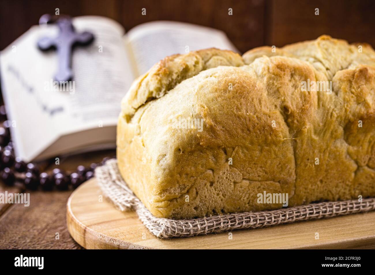 homemade bread made in the Easter and Eucharist period, called Christ ...