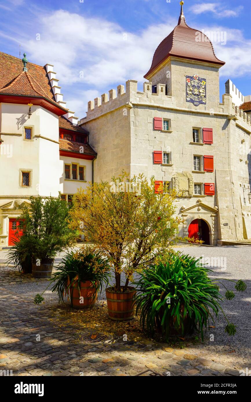 View of the Lenzburg castle courtyard, located above the Lenzburg Old ...