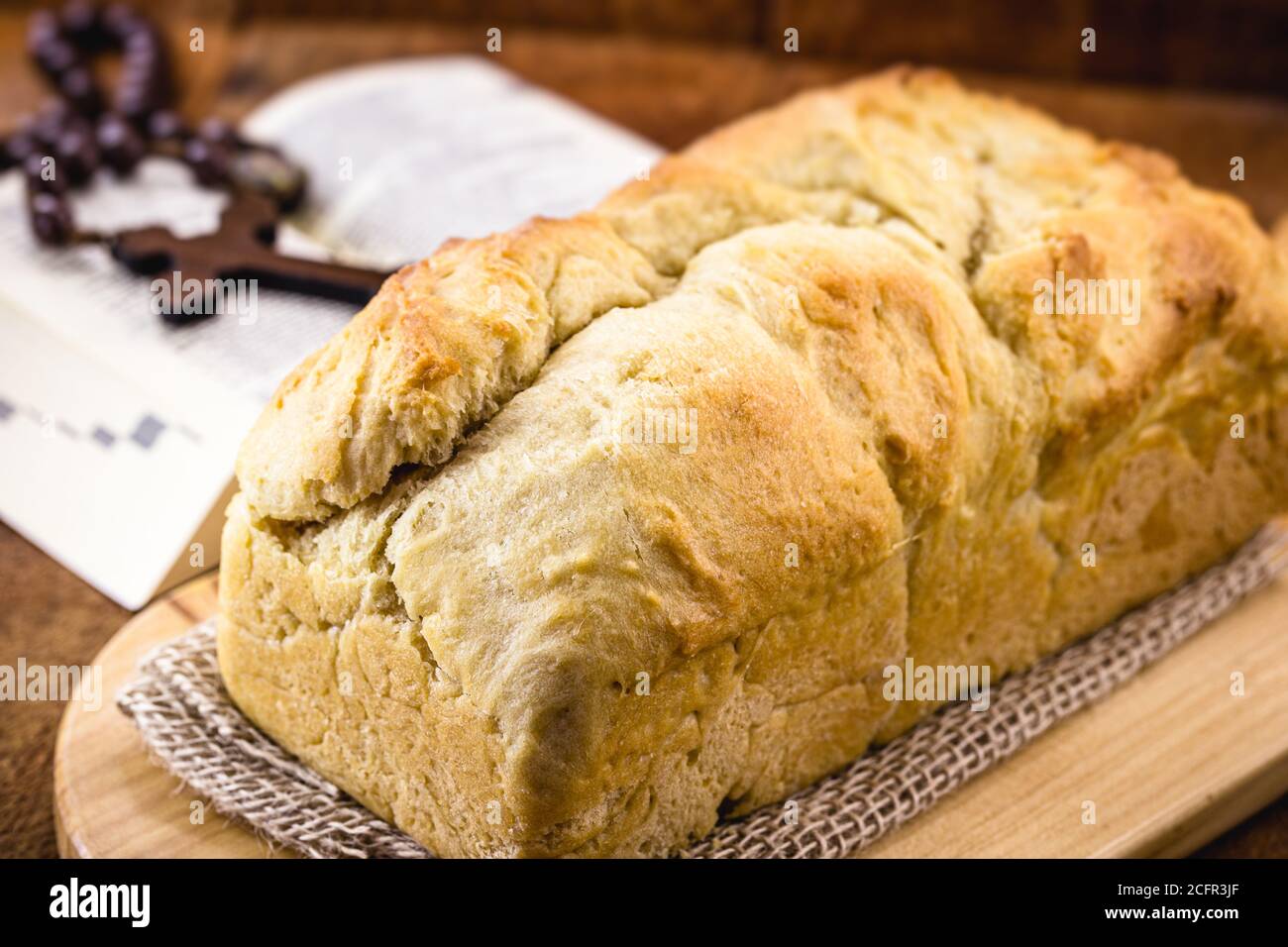 homemade bread made in the Easter and Eucharist period, called Christ ...