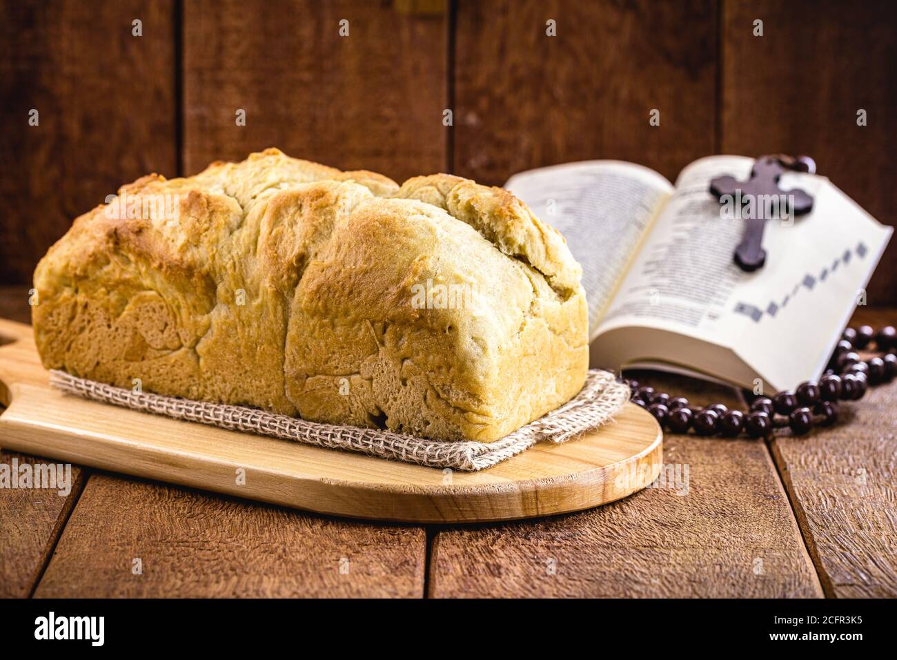 homemade bread made in the Easter and Eucharist period, called Christ ...