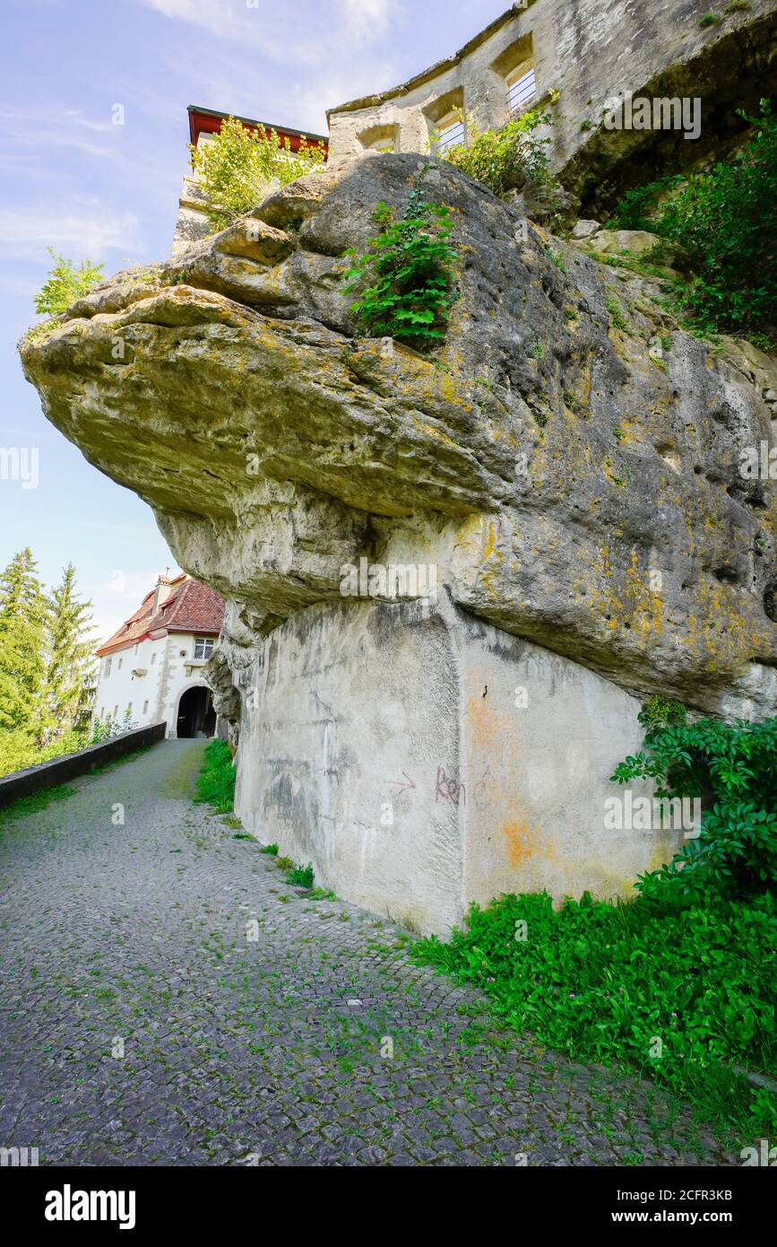View of the Lenzburg castle, located above the Lenzburg Old Town in the ...