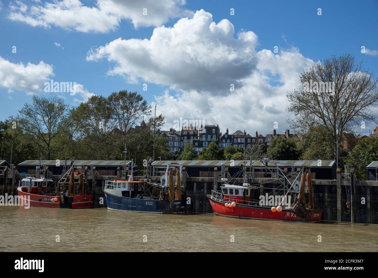 River Rother and the town of Rye. Rye, East Sussex, England Stock Photo ...
