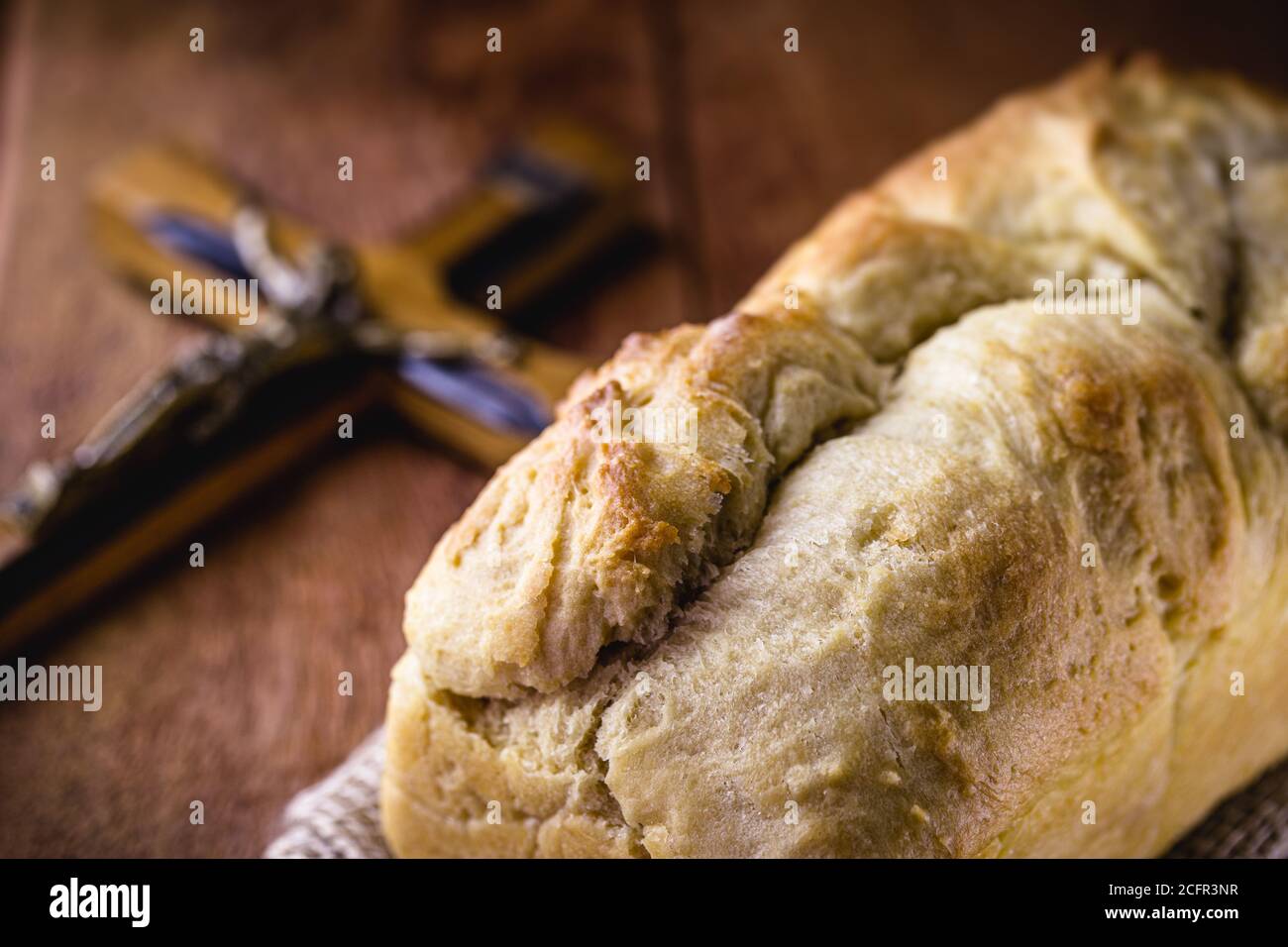 homemade bread made in the Easter and Eucharist period, called Christ ...