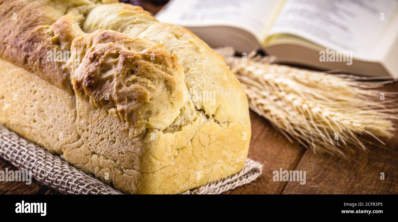homemade bread made in the Easter and Eucharist period, called Christ ...
