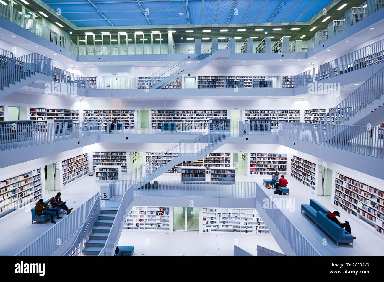 Interior of Stuttgart library (Stadtbiliothek Stuttgart) designed by Yi ...