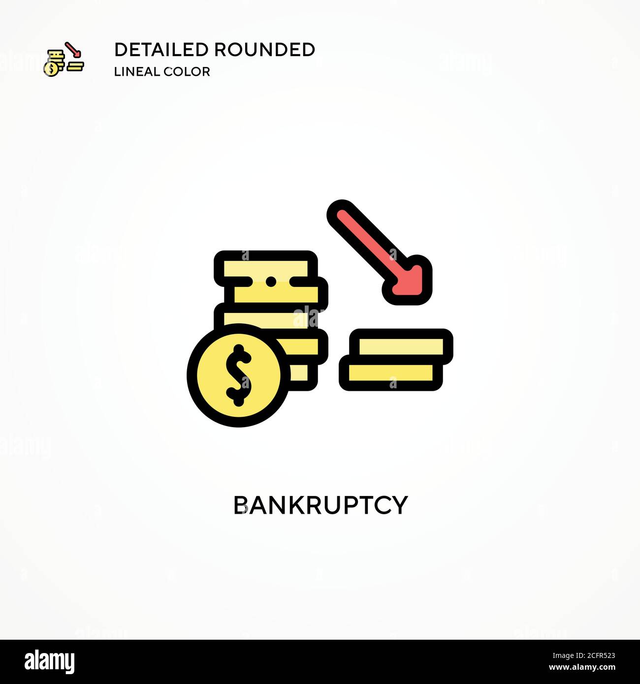Bankruptcy vector icon. Modern vector illustration concepts. Easy to ...