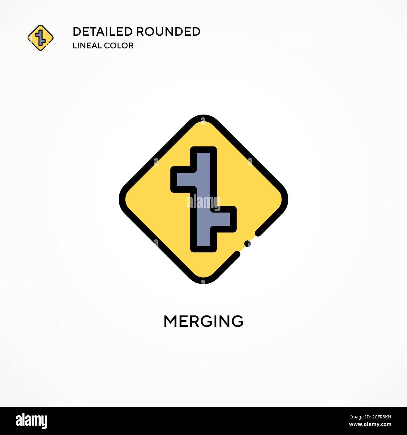 Merging vector icon. Modern vector illustration concepts. Easy to edit ...