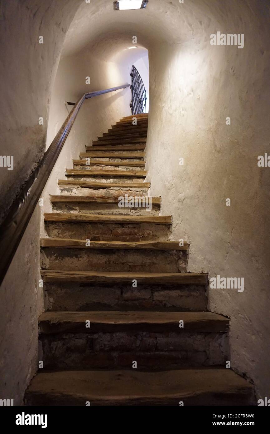 Narrow building with stairs Stock Photo - Alamy