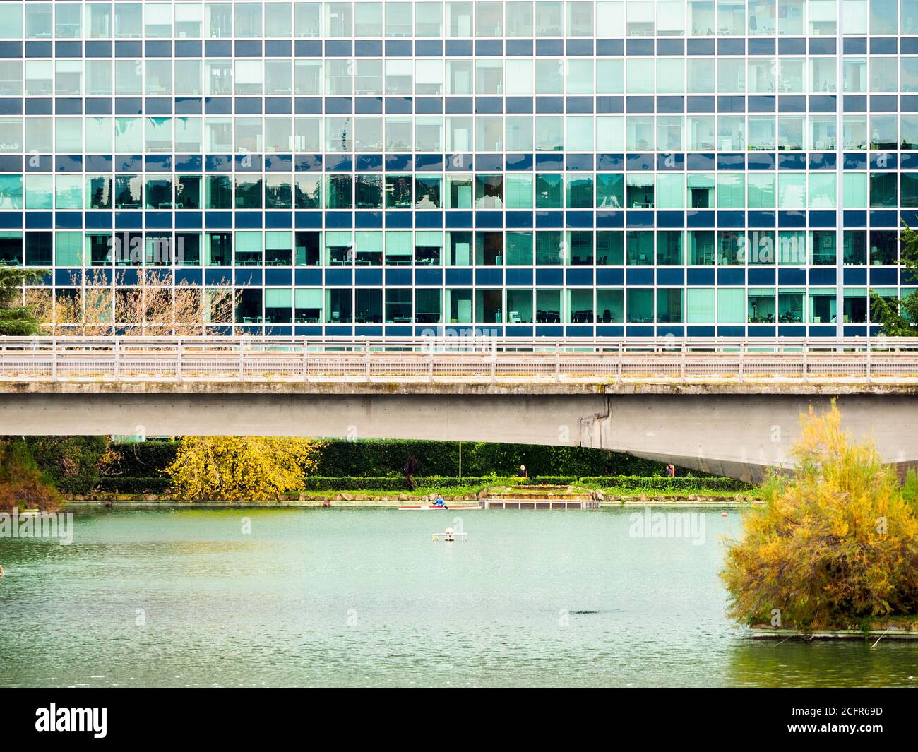 Detail of the ENI building in the EUR district - Rome, Italy Stock ...