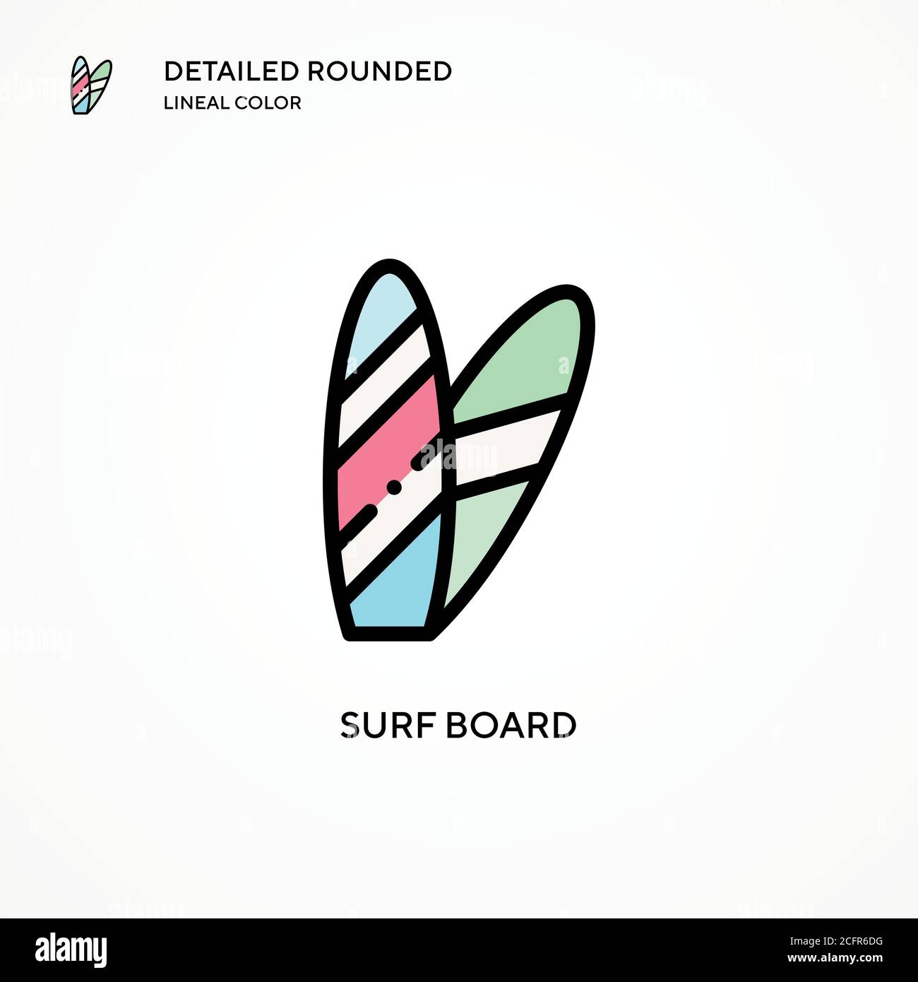 Surf board vector icon. Modern vector illustration concepts. Easy to ...