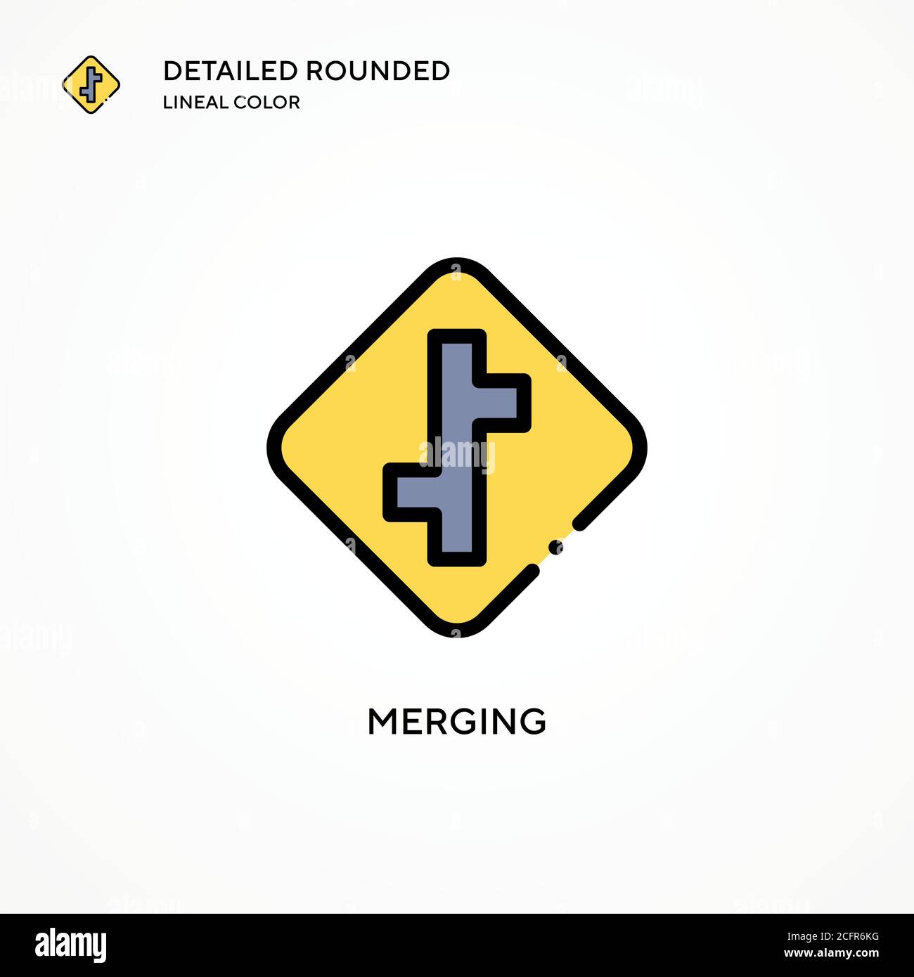 Merging vector icon. Modern vector illustration concepts. Easy to edit ...