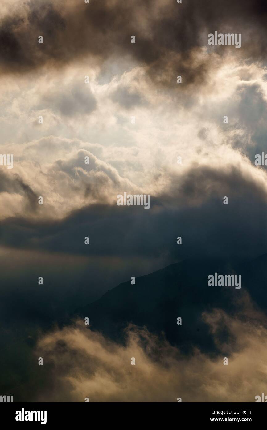 High altitude clouds in the mountains, ideal for use as graphic ...