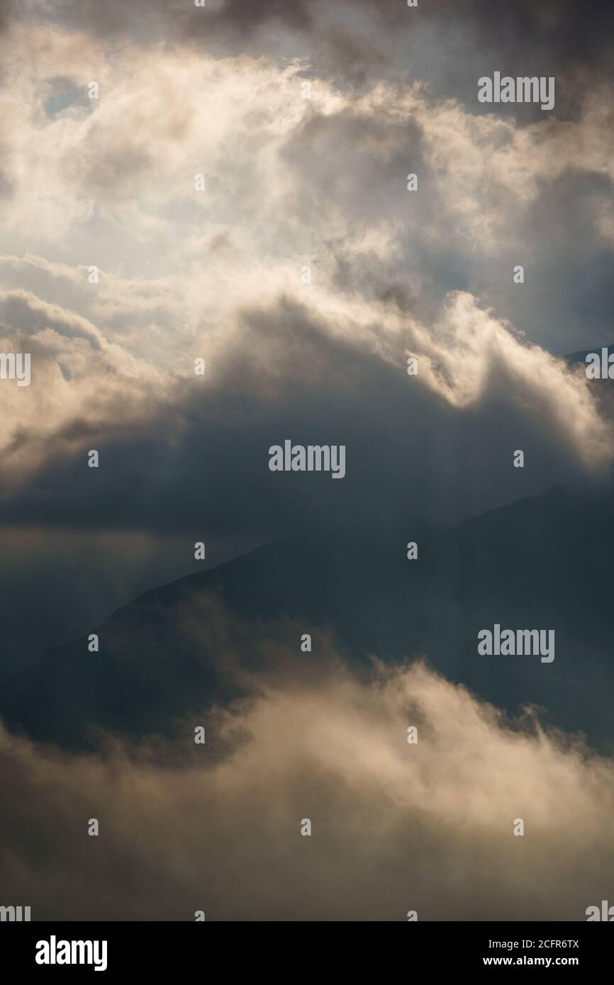 High altitude clouds in the mountains, ideal for use as graphic ...