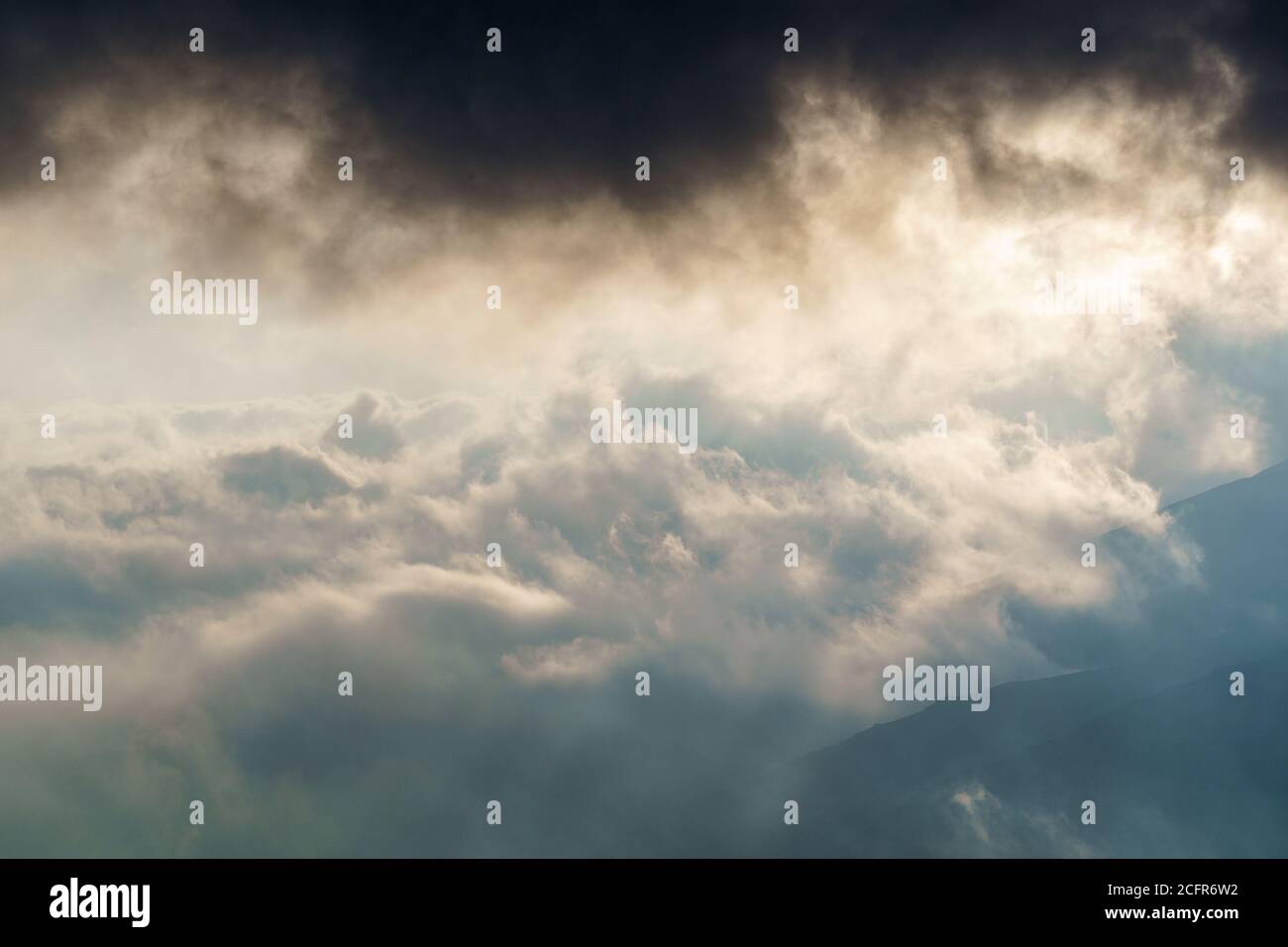 High altitude clouds in the mountains, ideal for use as graphic ...