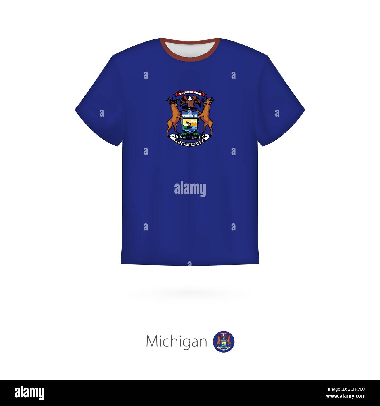 T-shirt design with flag of Michigan U.S. state. T-shirt vector ...