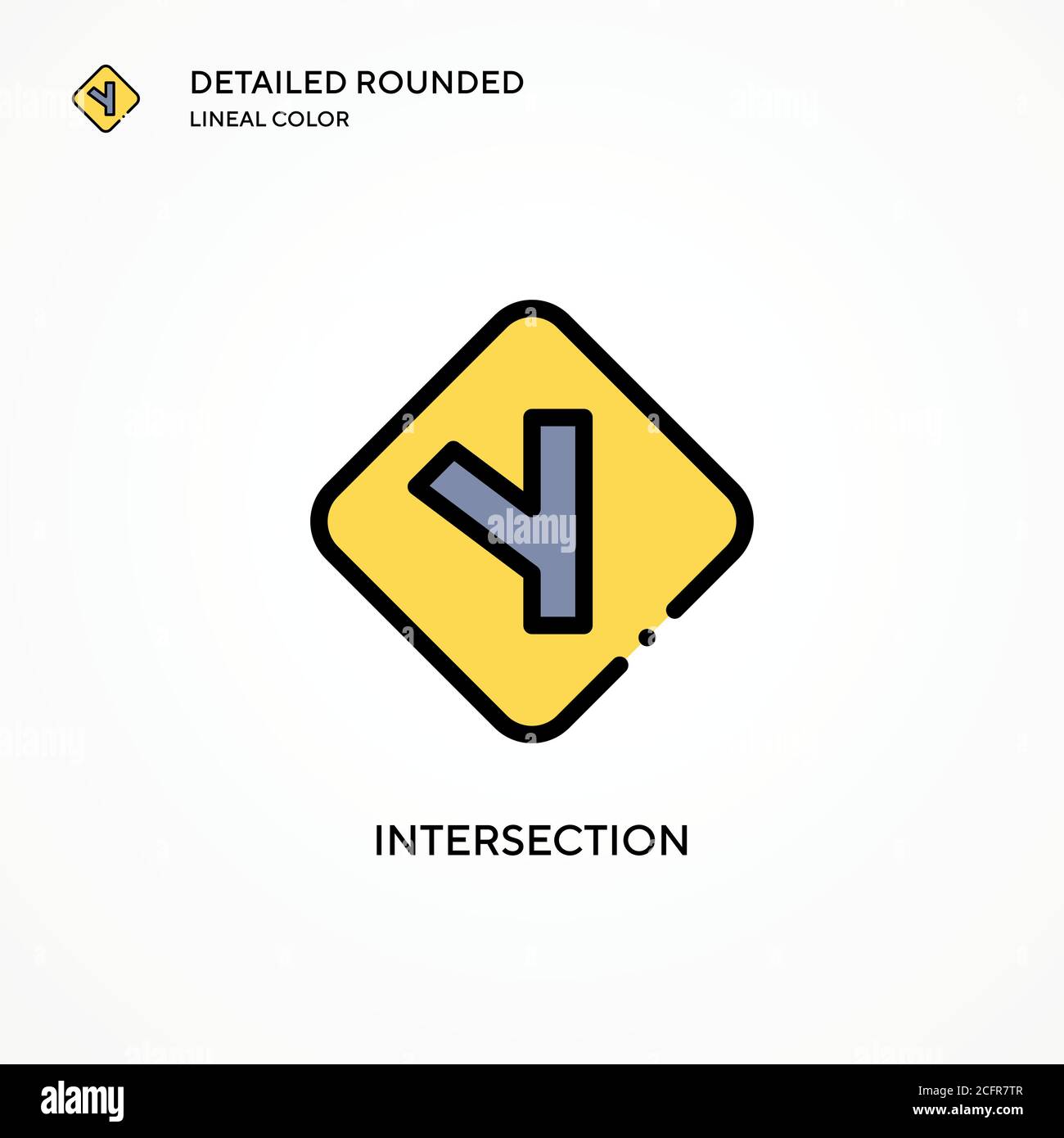 Intersection vector icon. Modern vector illustration concepts. Easy to ...