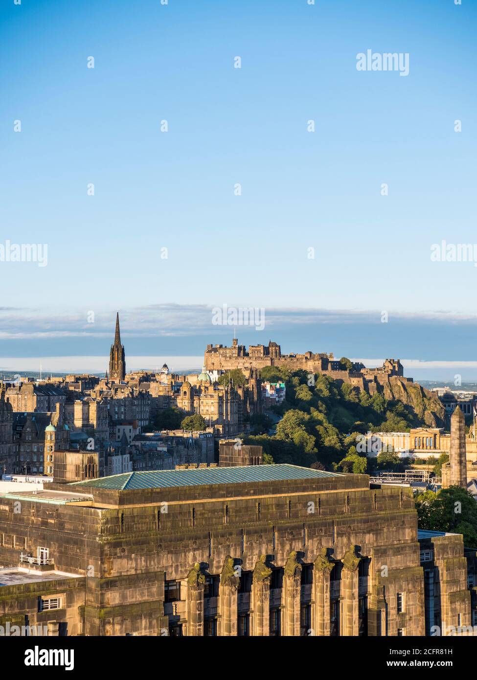 St Andrews House, Scottish Government Building, with Edinburgh Castle ...