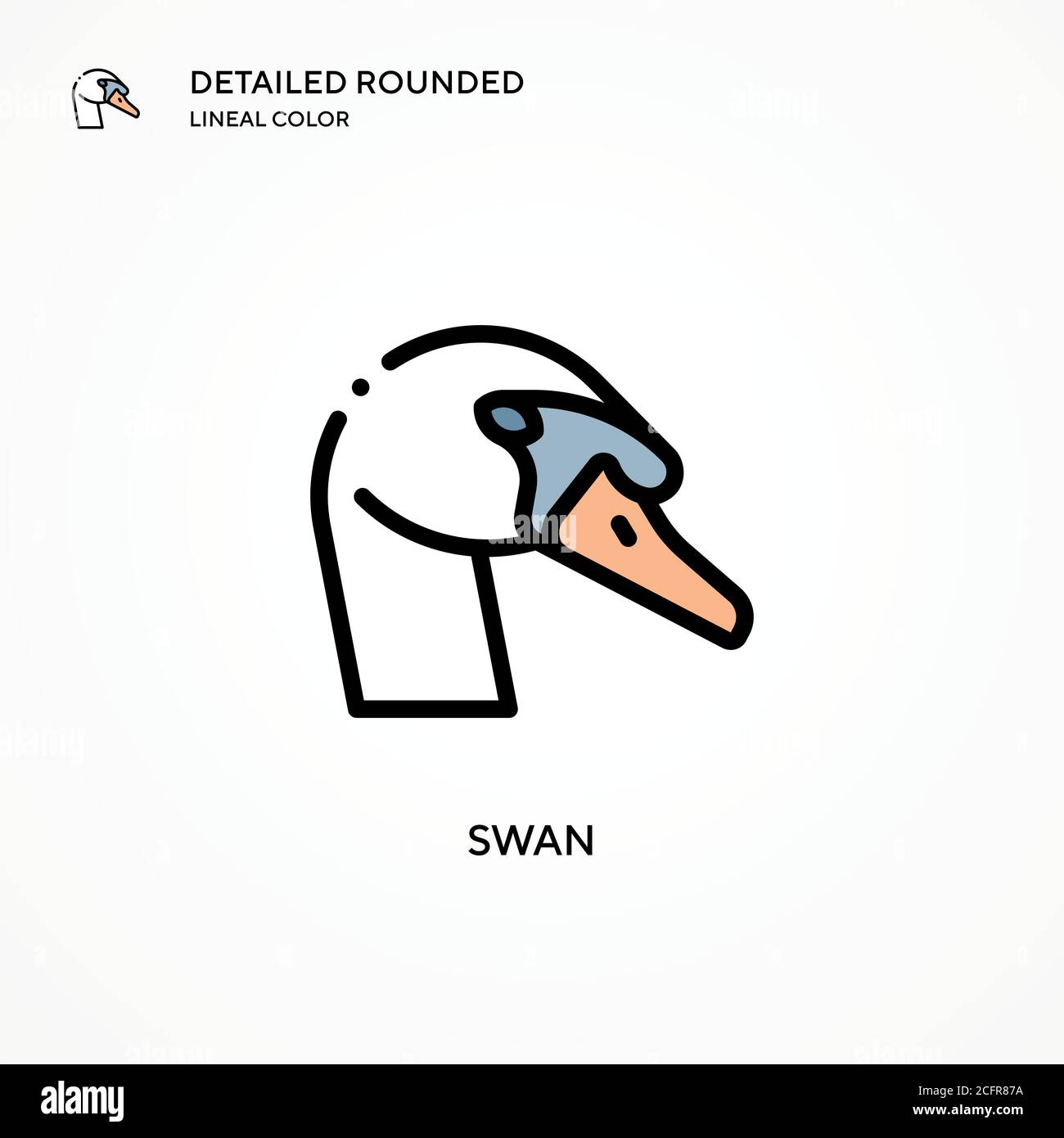 Swan vector icon. Modern vector illustration concepts. Easy to edit and ...