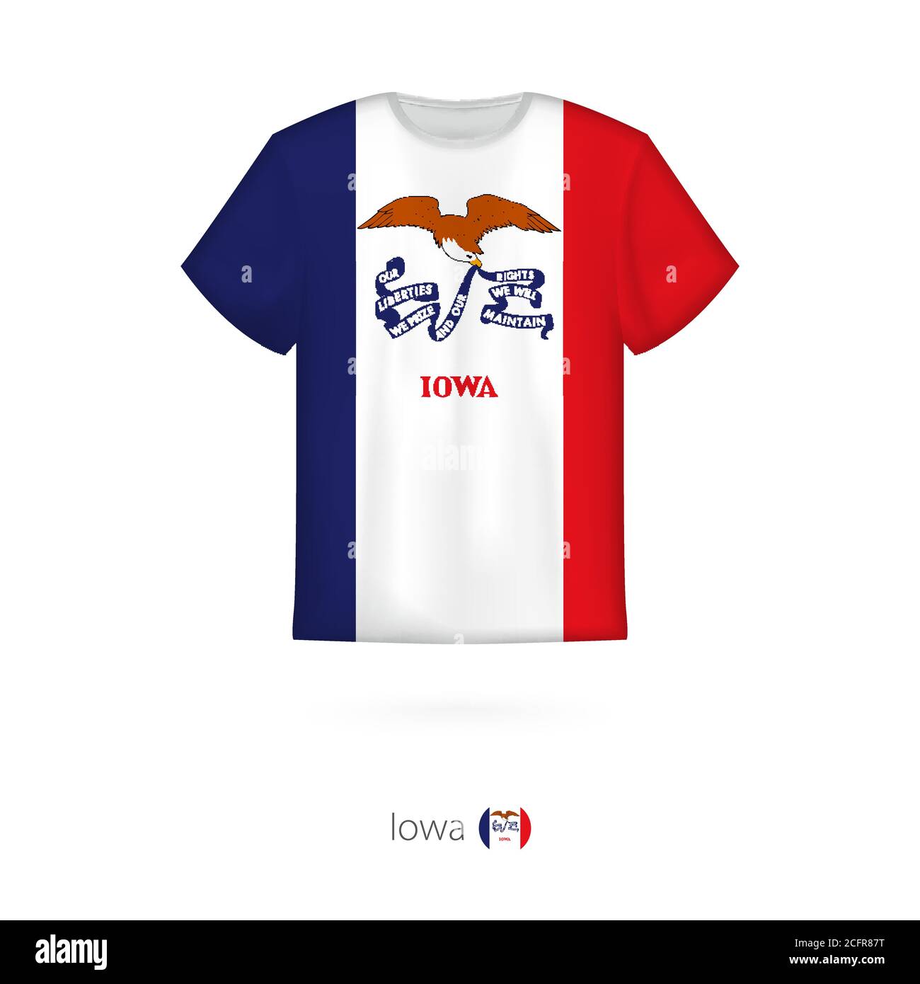 T-shirt design with flag of Iowa U.S. state. T-shirt vector template ...