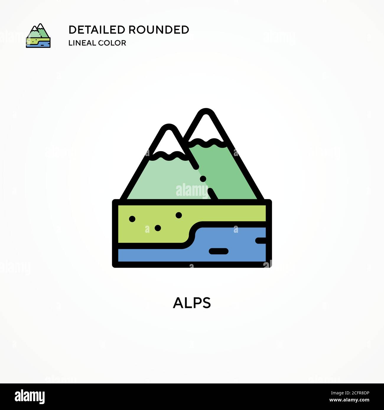 Alps vector icon. Modern vector illustration concepts. Easy to edit and ...