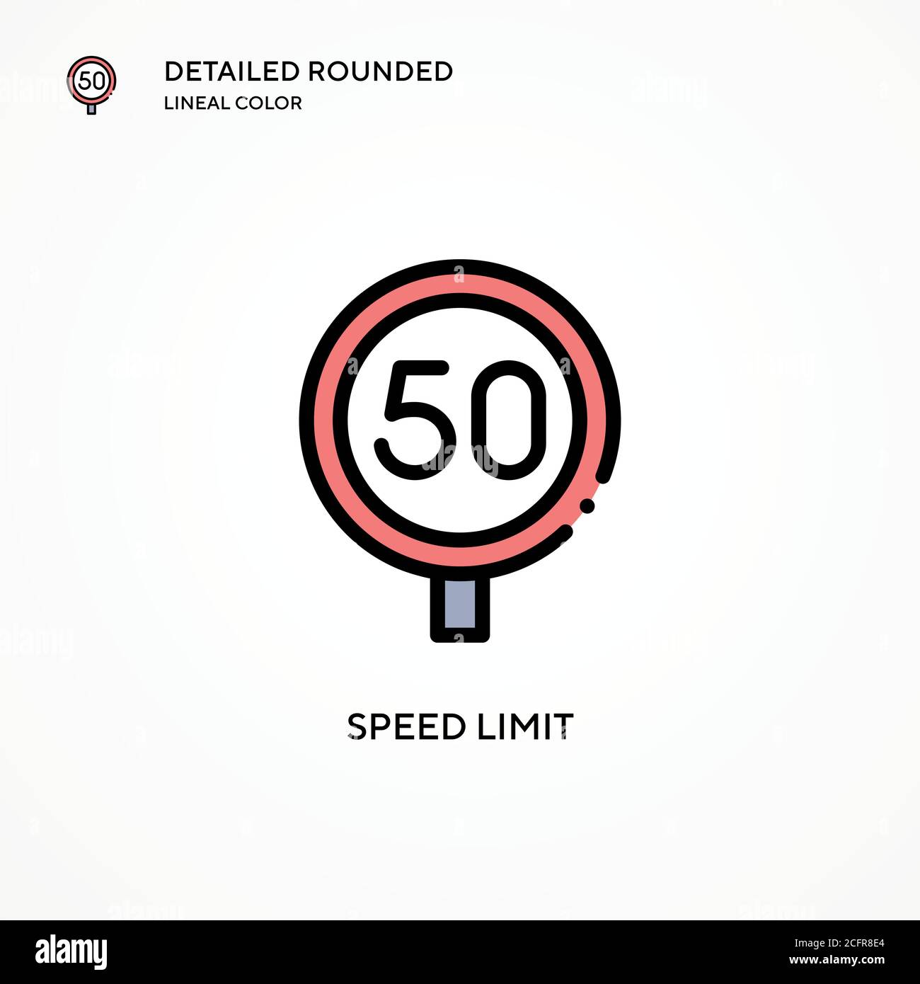Speed limit vector icon. Modern vector illustration concepts. Easy to edit and customize Stock ...