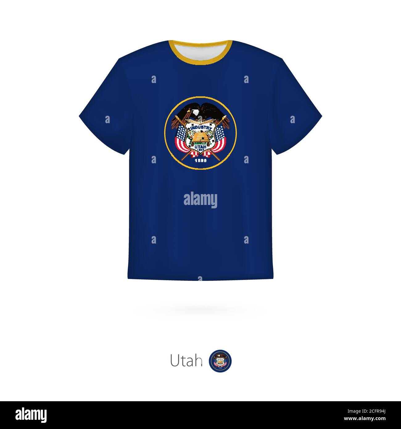 T-shirt design with flag of Utah U.S. state. T-shirt vector template ...