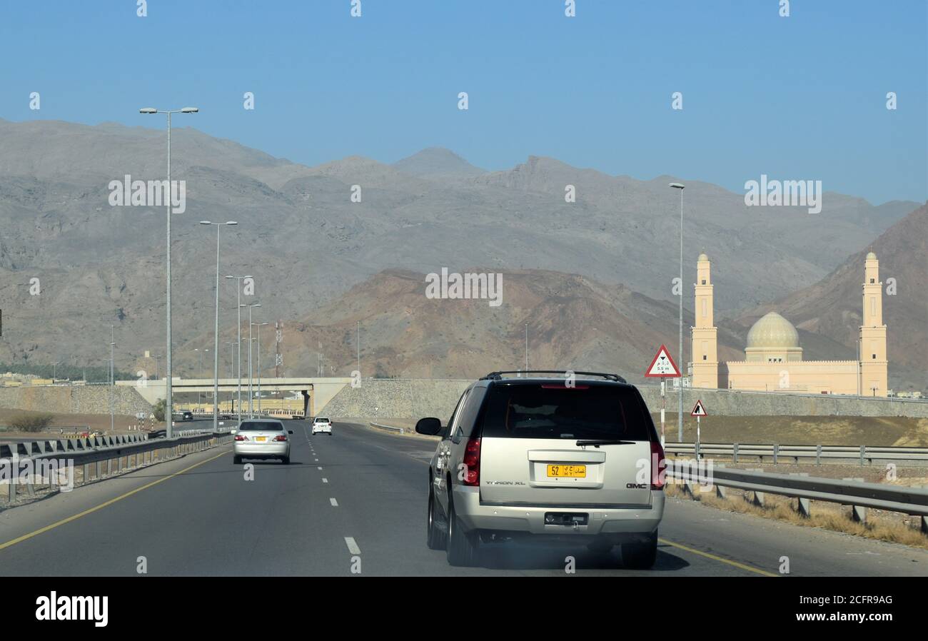 Landscape of Oman highway road travel. Muscat, Oman : 10-09-2020 Stock ...