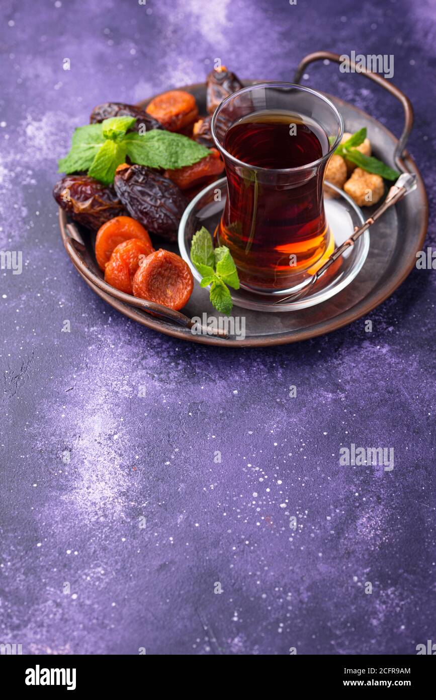 Turkish tea with dried fruits Stock Photo - Alamy