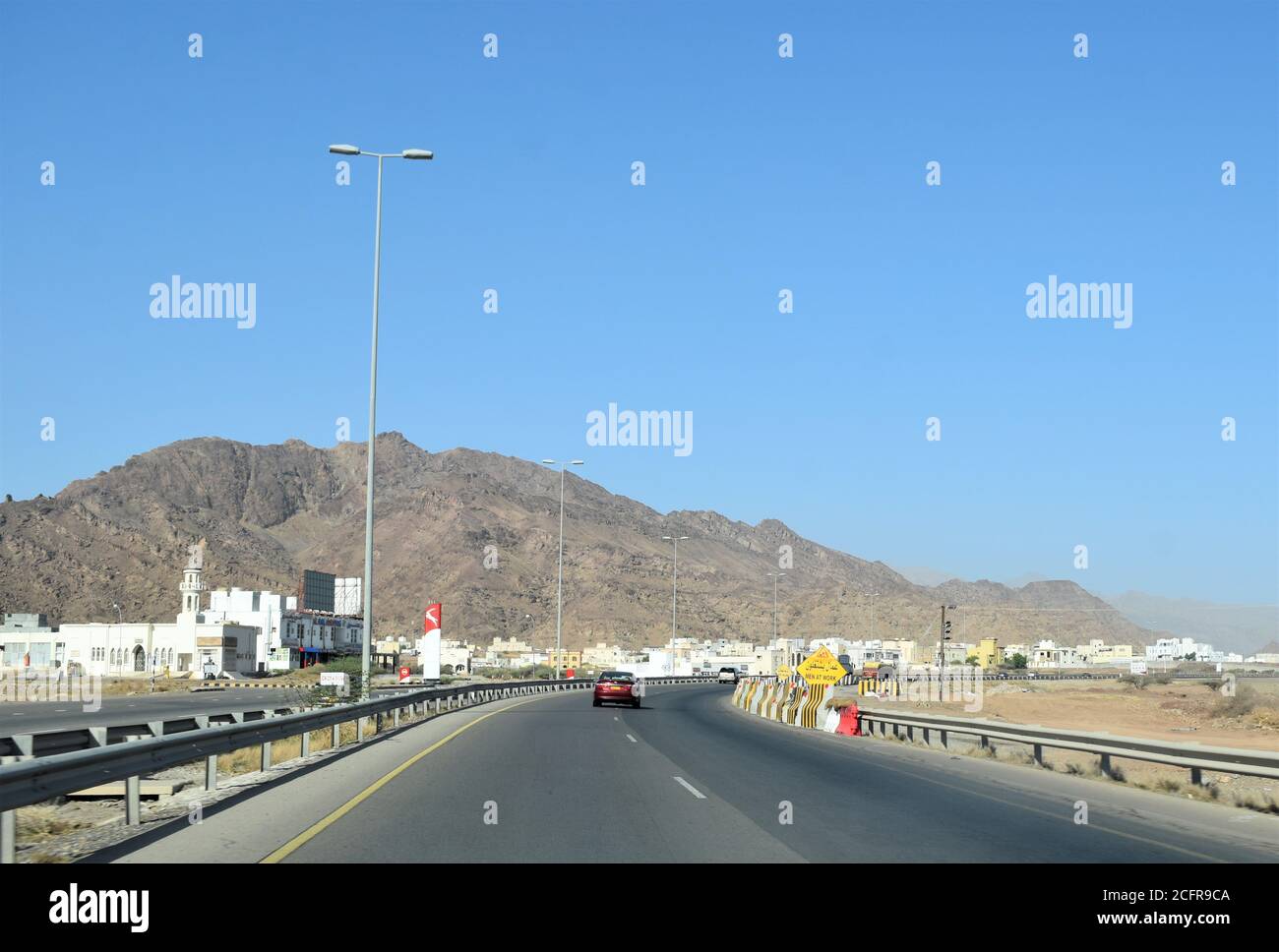 Landscape of Oman highway road travel. Muscat, Oman : 10-09-2020 Stock ...