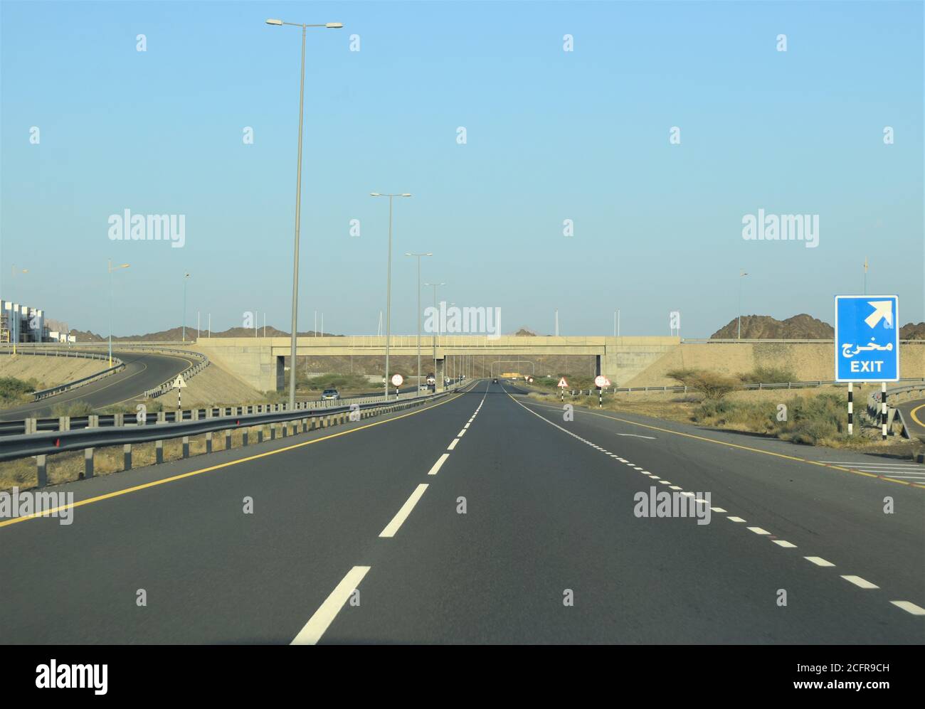 Landscape of Oman highway road travel. Muscat, Oman : 10-09-2020 Stock ...