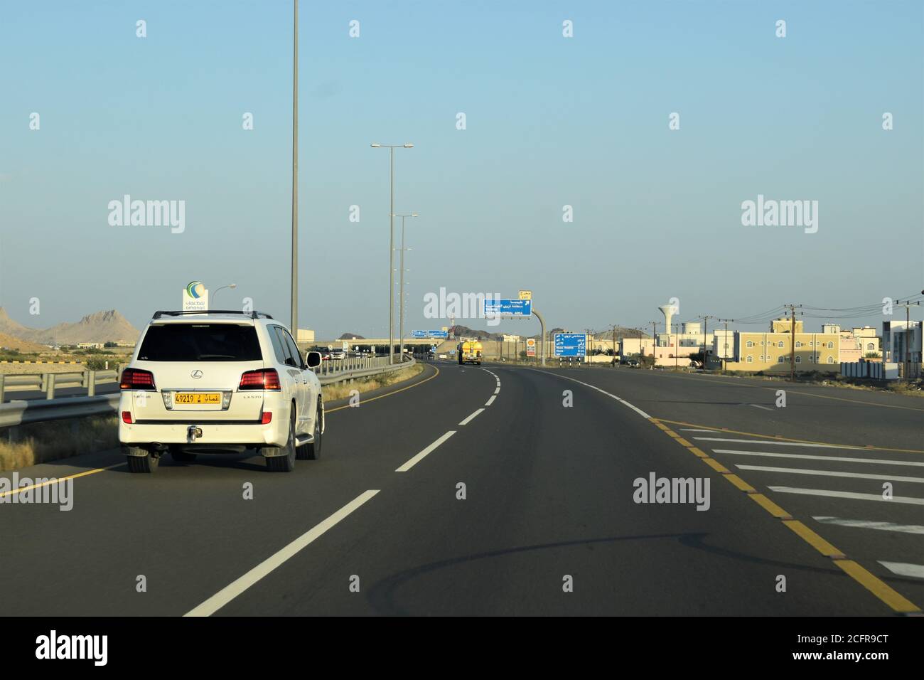 Landscape of Oman highway road travel. Muscat, Oman : 10-09-2020 Stock ...