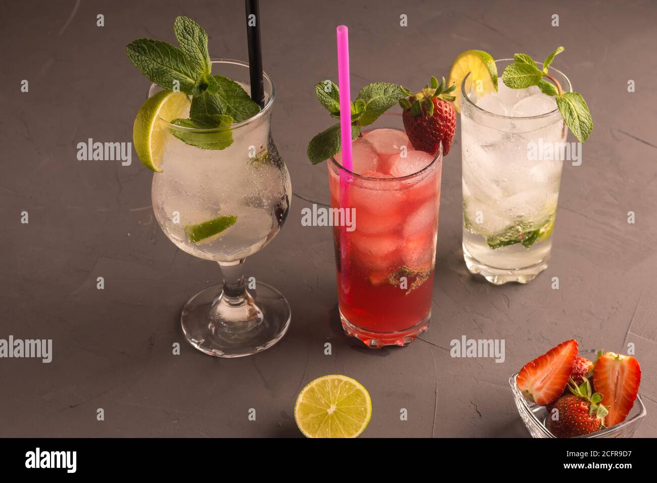 Fresh, invigorating, refreshing, strawberry and clasyish mahito Stock ...