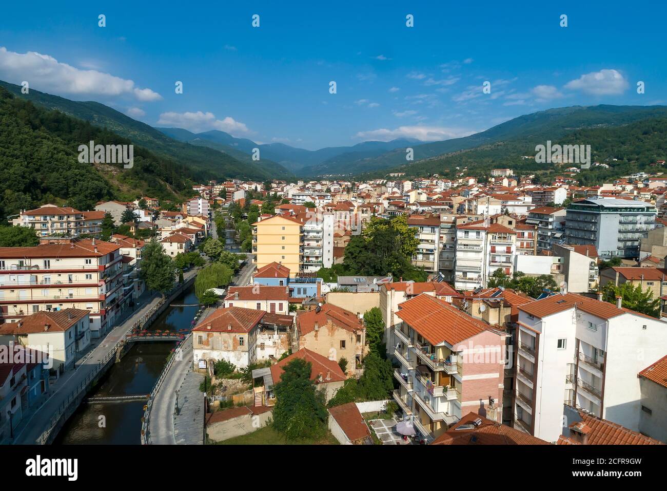 Aerial view of Florina city in northern Greece Stock Photo - Alamy