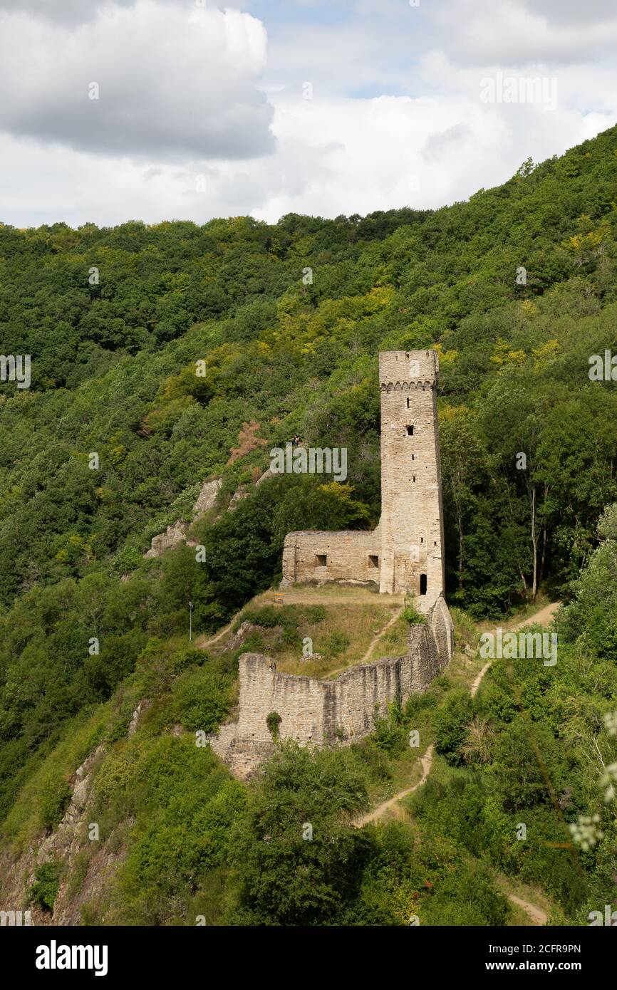 Ruin of the tower of an old medieval castle Stock Photo - Alamy