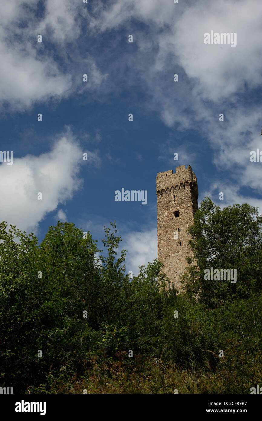 Ruin of the tower of an old medieval castle Stock Photo - Alamy
